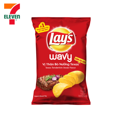 Snack Lay's Wavy Bò Nướng Texas 90g Lays | Giao gấp từ 7-Eleven gần nhất (24 trên 7)